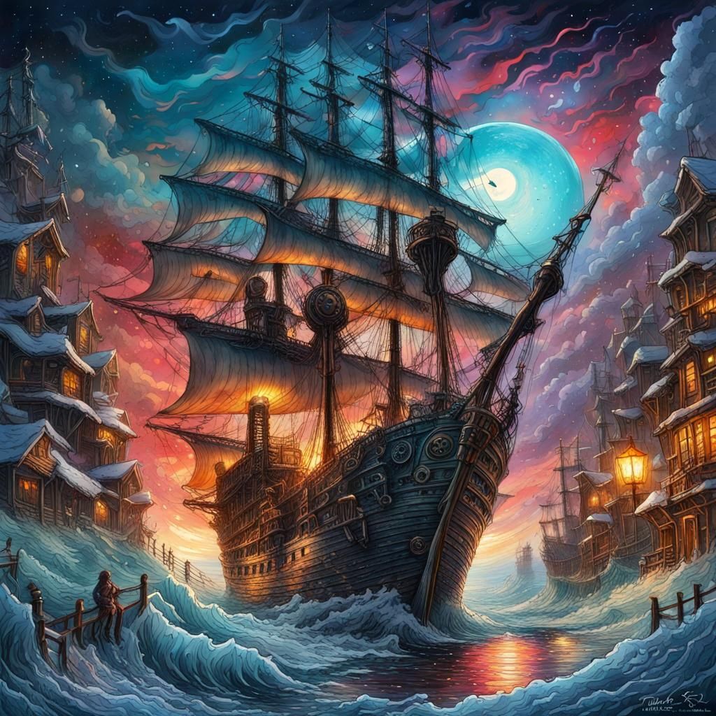 Stranded in Ice - AI Generated Artwork - NightCafe Creator