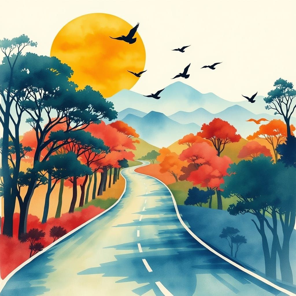 Landscape watercolor art🎨 - Landscape watercolor art🎨