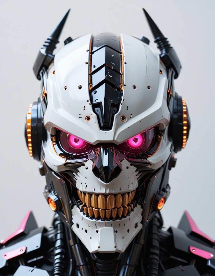 Cyberpunk Cybernetic Helmet in Futuristic Anime St... - AI Art