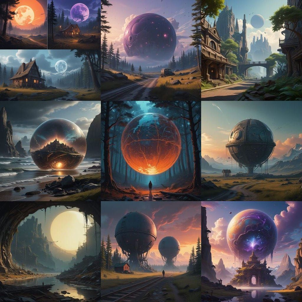 the orb - Surreal Orb Concept Art in Vibrant Colors