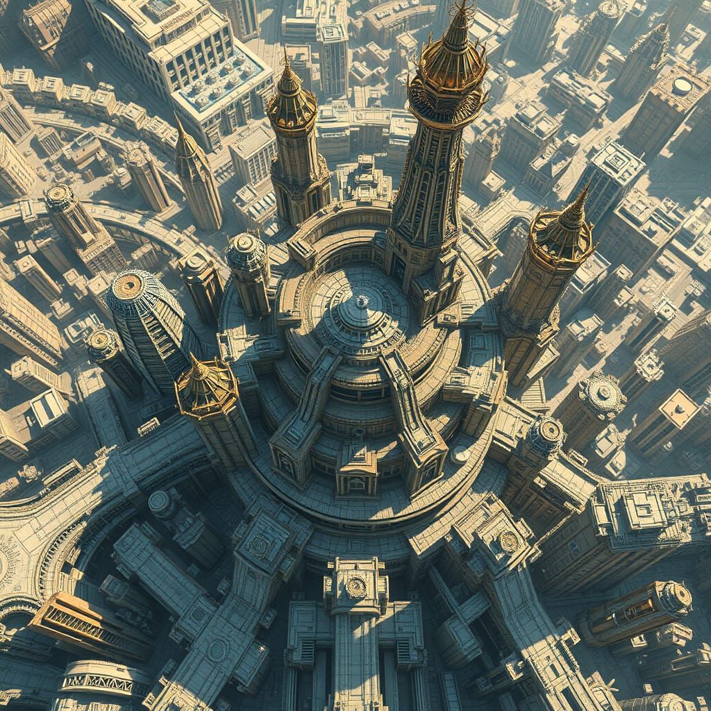 Cyberpunk Cityscape from a Bird's Eye View - AI Art