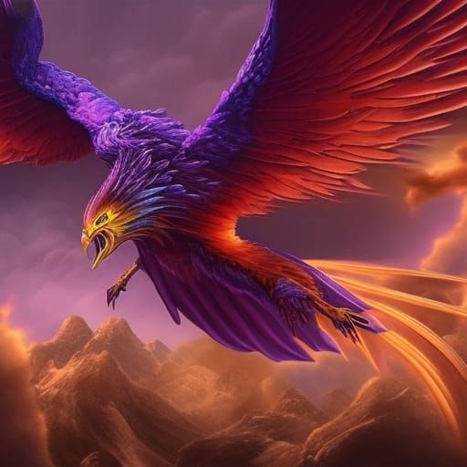 Purple Phoenix rising from the Ashes to victory - AI Generated Artwork ...