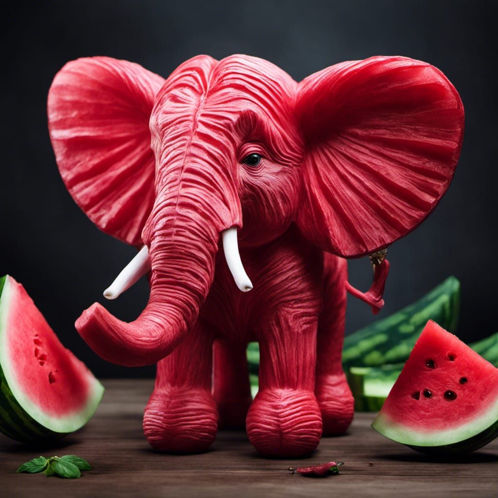 Watermelon Elephant - AI Generated Artwork - NightCafe Creator