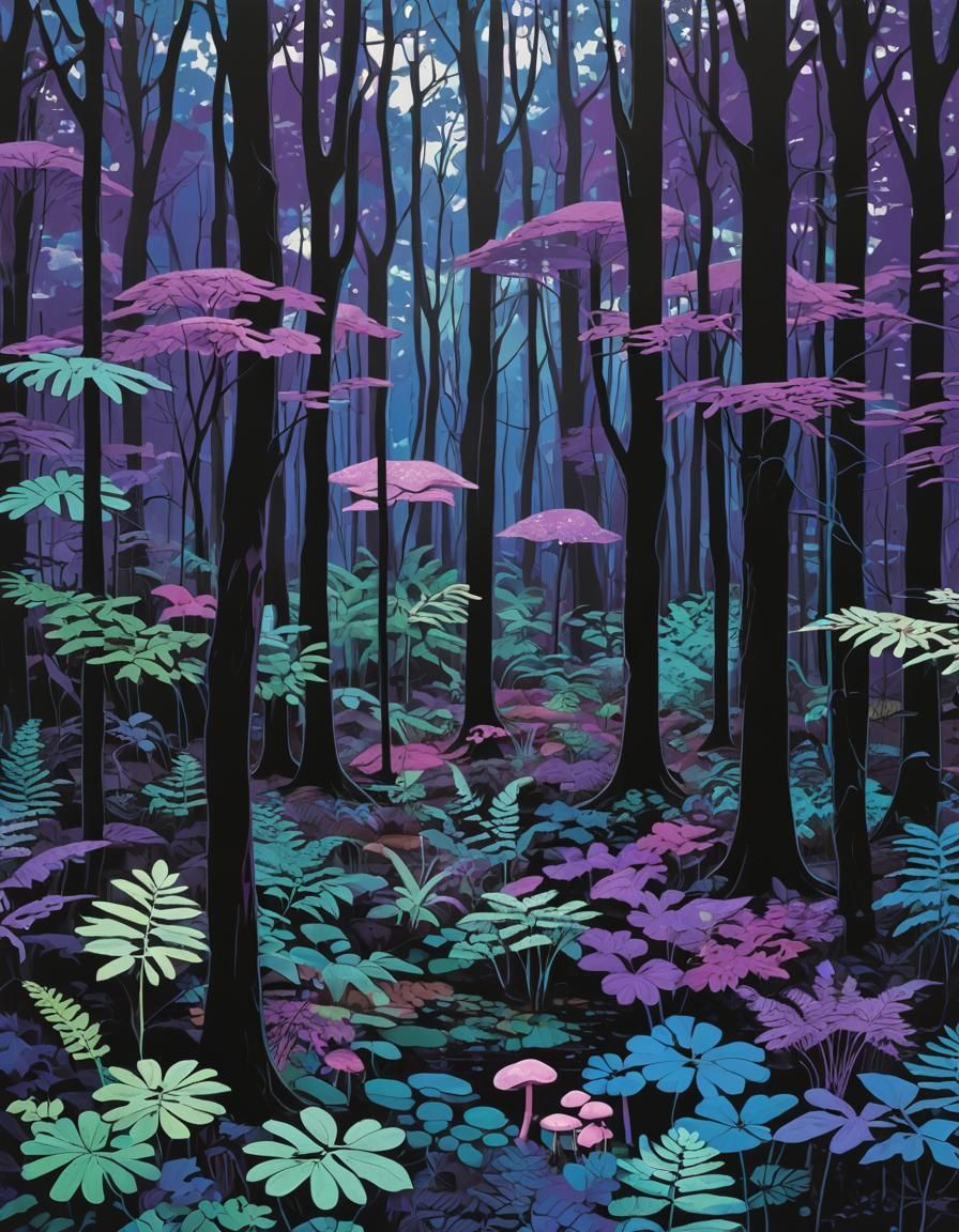 Purple forest 01 - AI Generated Artwork - NightCafe Creator