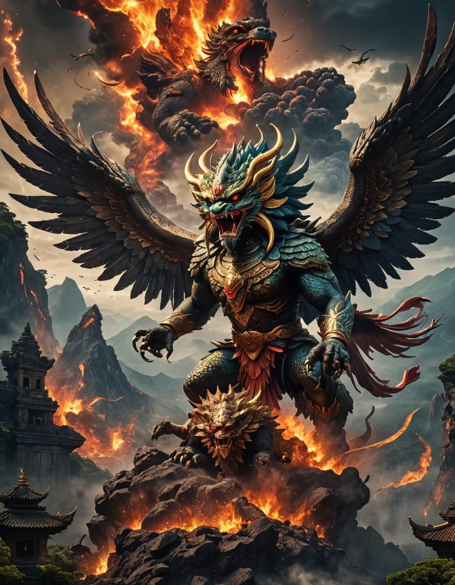 Merong Mahawangsa Chronicles : Fierce battle between Jentayu and Garuda ...