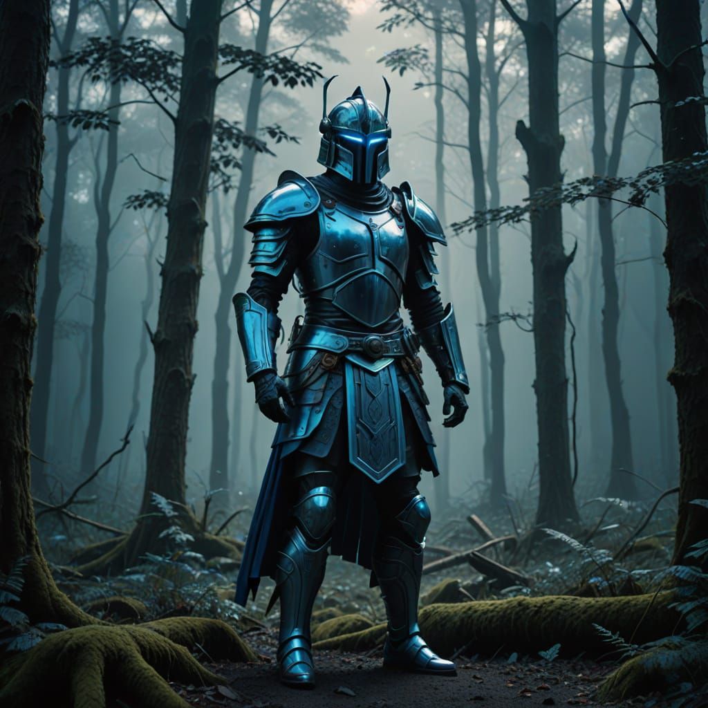 Imperiul Dac modern - Futuristic Dacian Warrior in a Moody,...