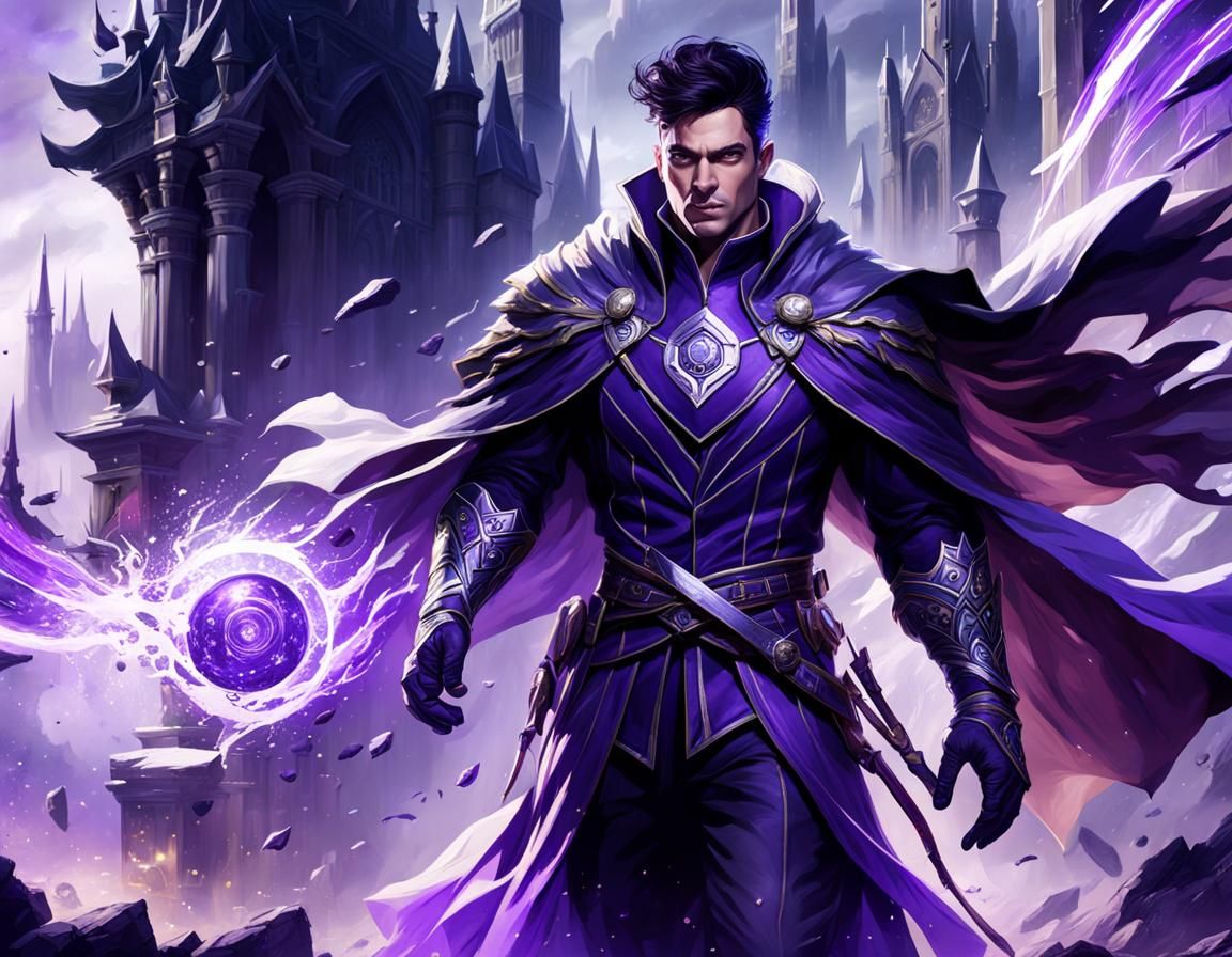 Centric Character Illustration; White Male Character, Purple Cloak ...
