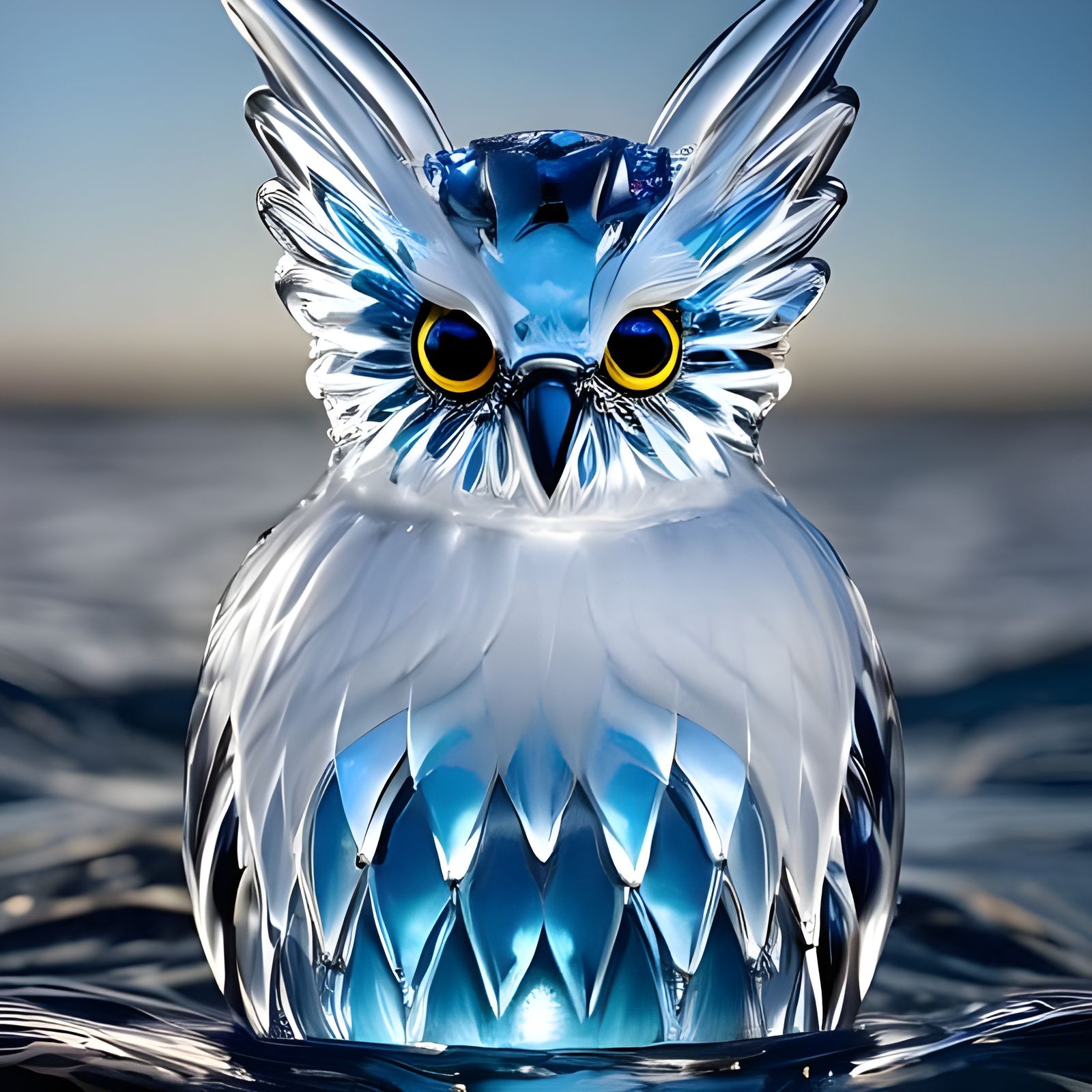Ice Owl - AI Generated Artwork - NightCafe Creator