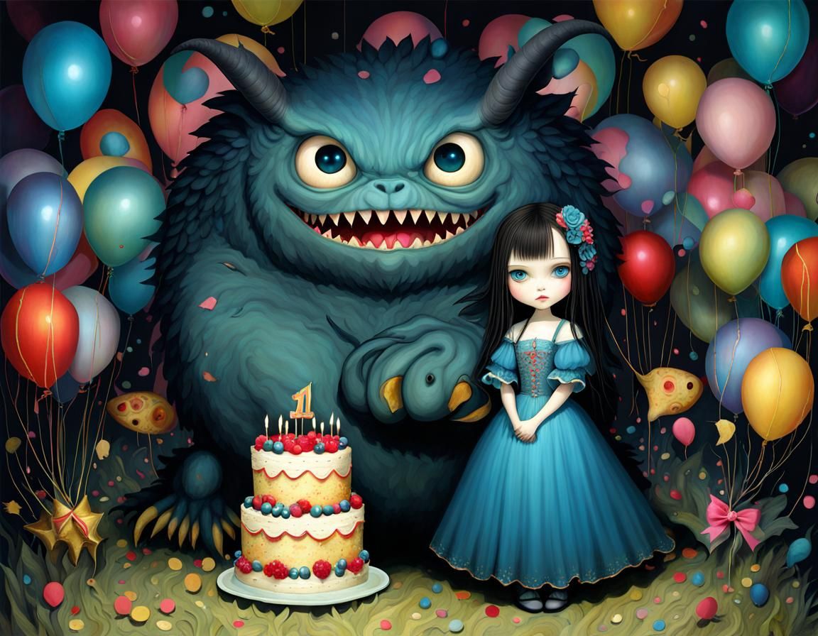 Monster birthday - AI Generated Artwork - NightCafe Creator
