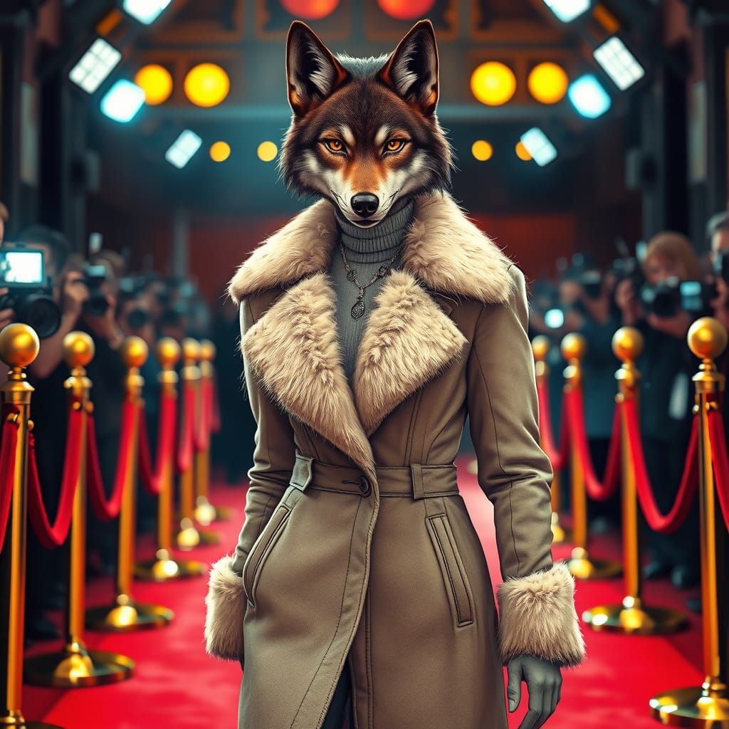 wolf in a sheepskin coat - Elegant She-Wolf Struts Down Red ...