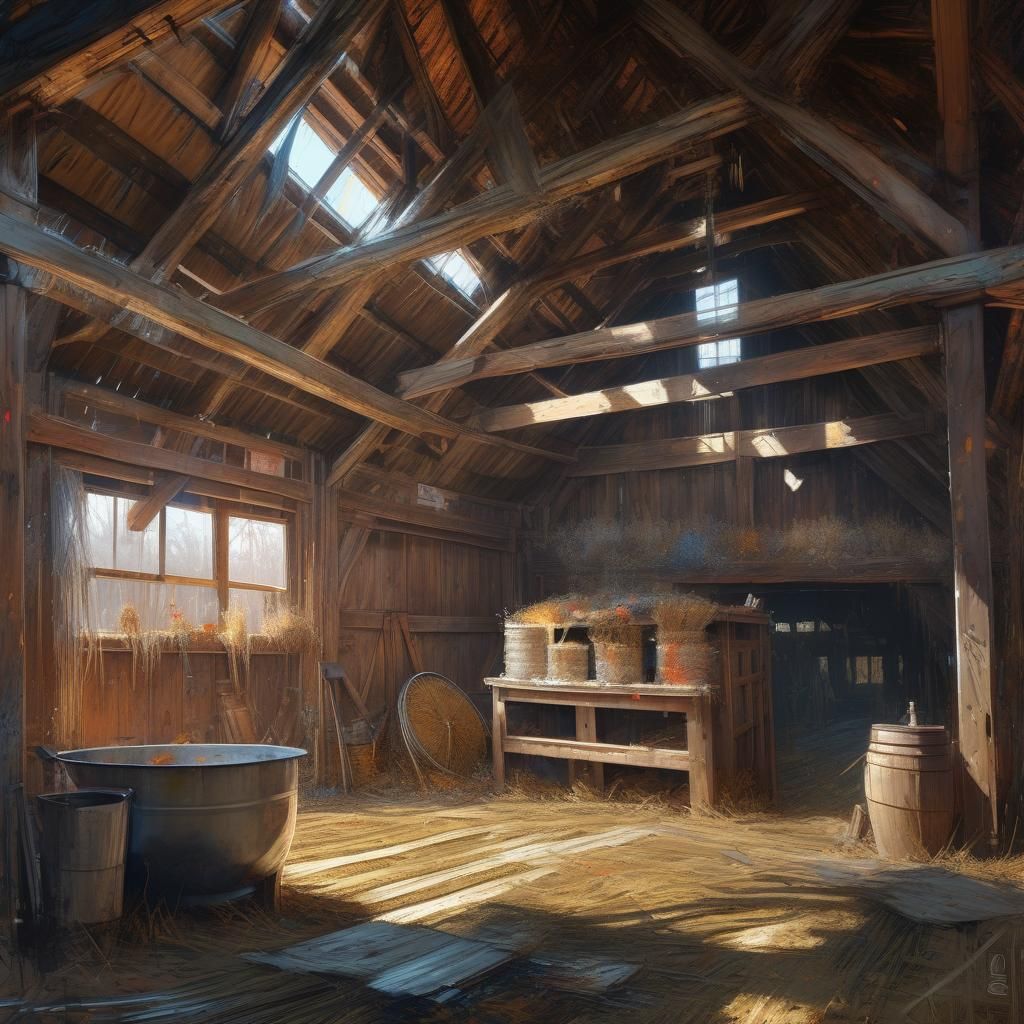 Interior of a barn - AI Generated Artwork - NightCafe Creator