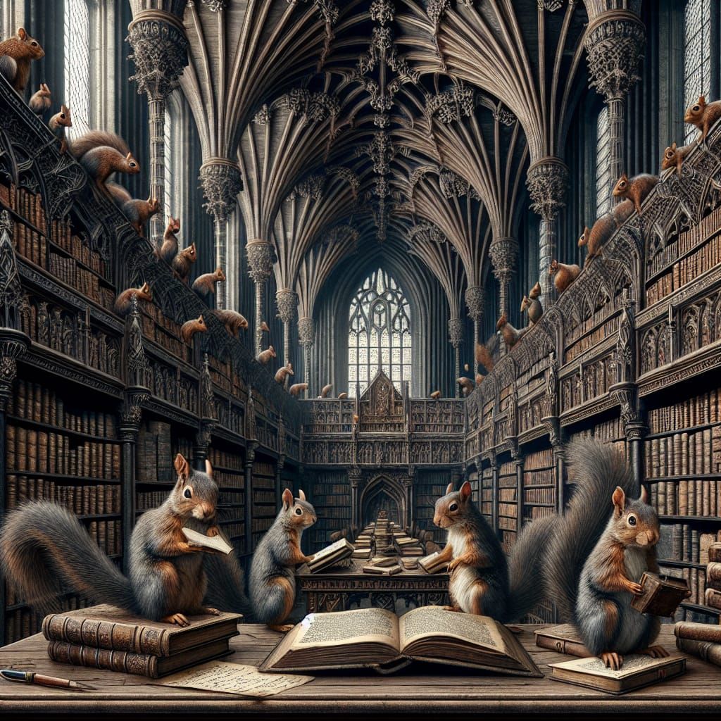 Squirrel library - AI Generated Artwork - NightCafe Creator
