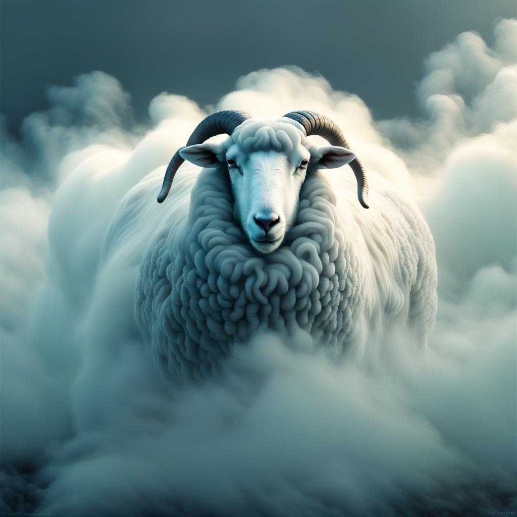 Sheep clouds - AI Generated Artwork - NightCafe Creator