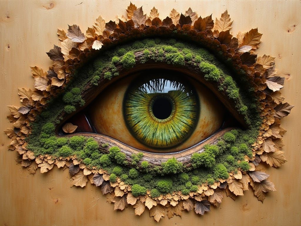 Pyrographically Whittled Moss Portrait in the Intensely Finite Days ...