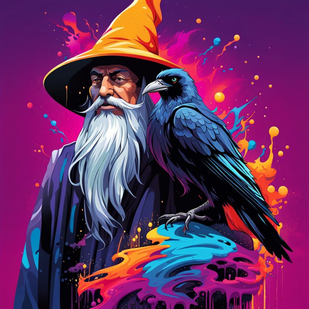 Crow and Wizard - AI Generated Artwork - NightCafe Creator