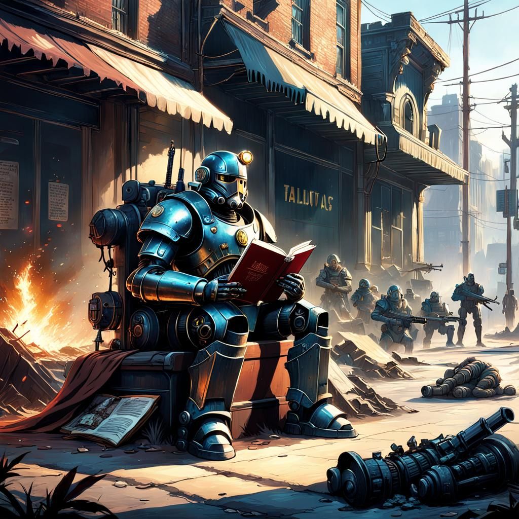 Robots reading a books - AI Generated Artwork - NightCafe Creator