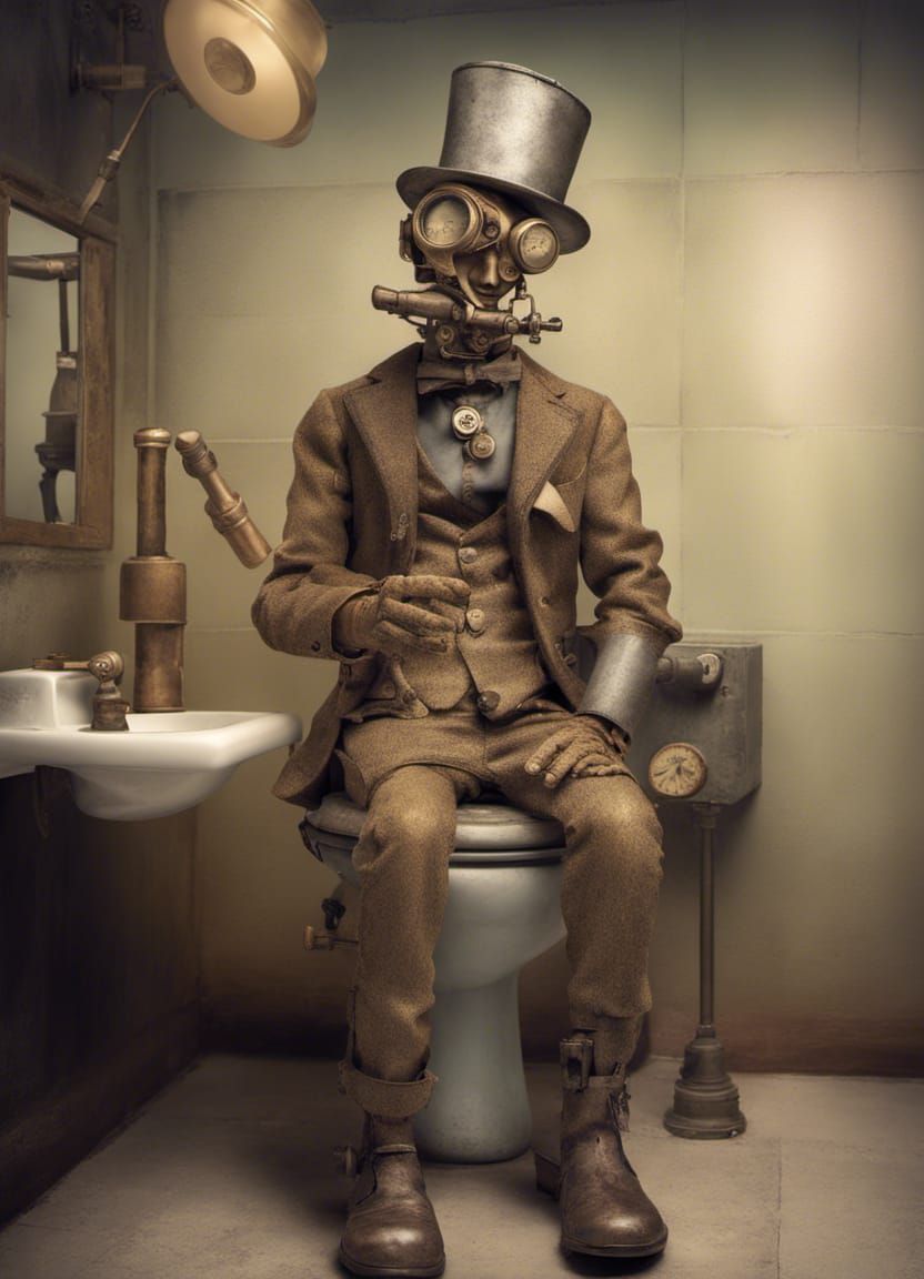 humanoid automata;old toilets bathroom fittings upcycled into steam ...