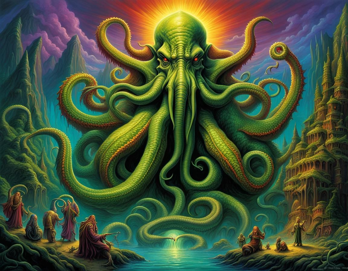 Mighty Cthulhu - AI Generated Artwork - NightCafe Creator