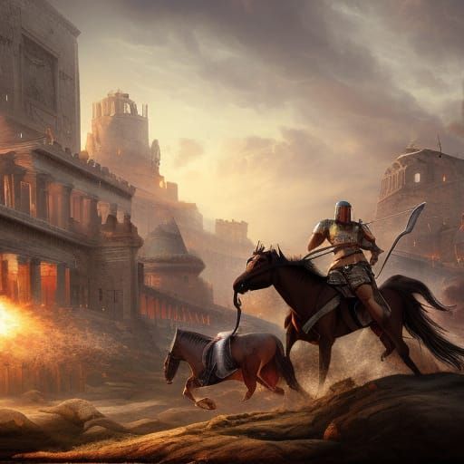 Epic Roman battle - AI Generated Artwork - NightCafe Creator