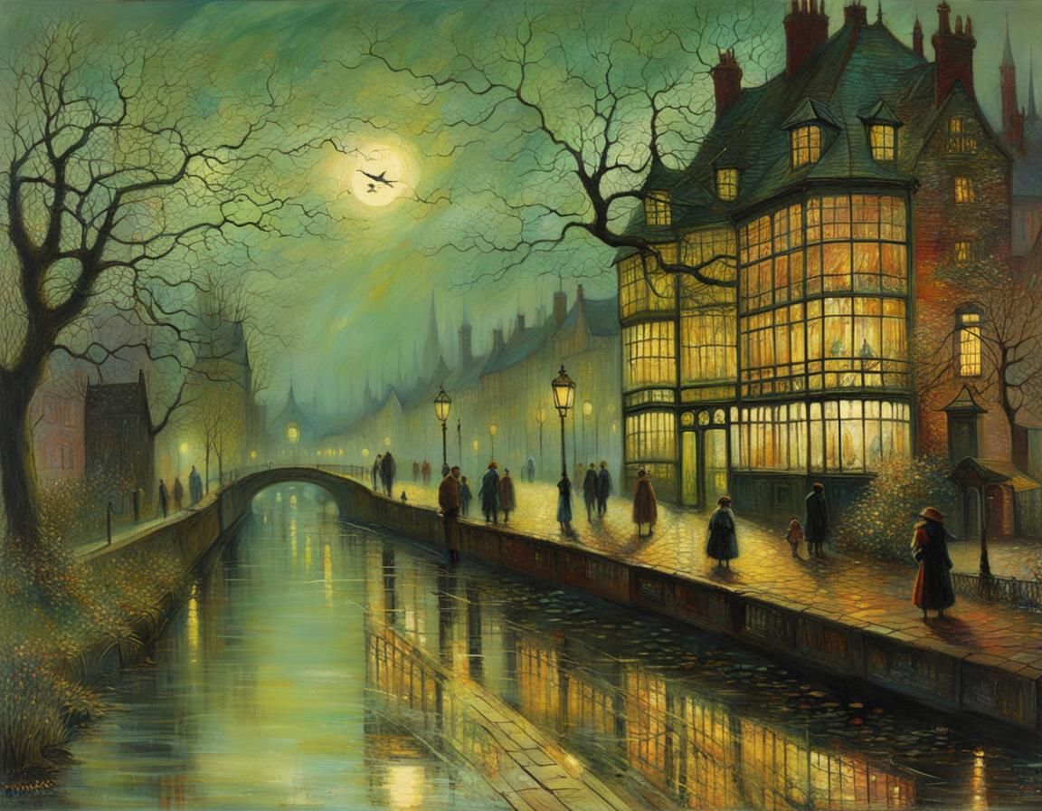 Stroll along the river bank - AI Generated Artwork - NightCafe Creator