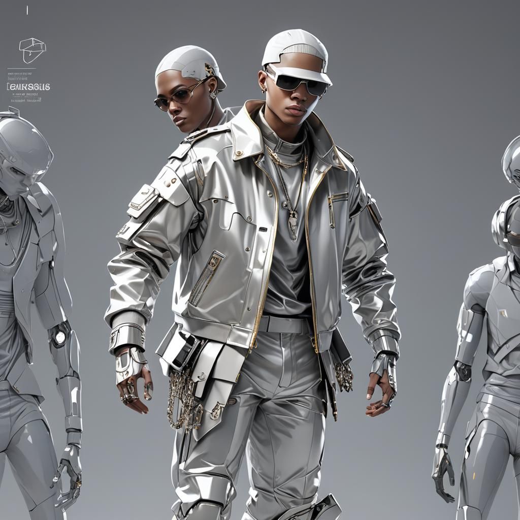Cool! Let's design a male humanoid AI rapper: General Style: Since it's ...