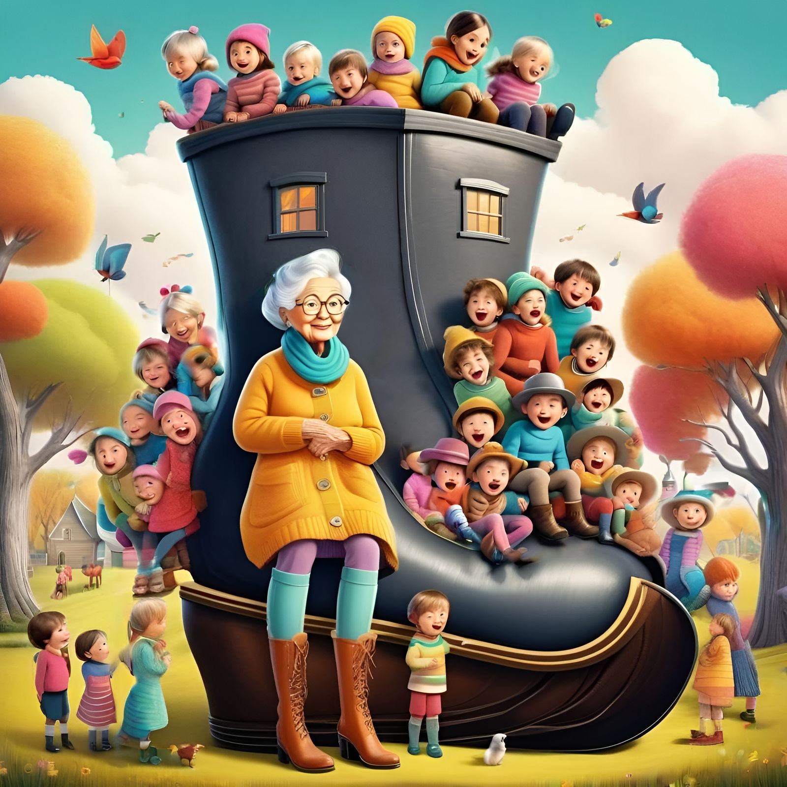 Mother Goose Nursery Rhyme: The Little Old Lady Who Lived in a Shoe ...