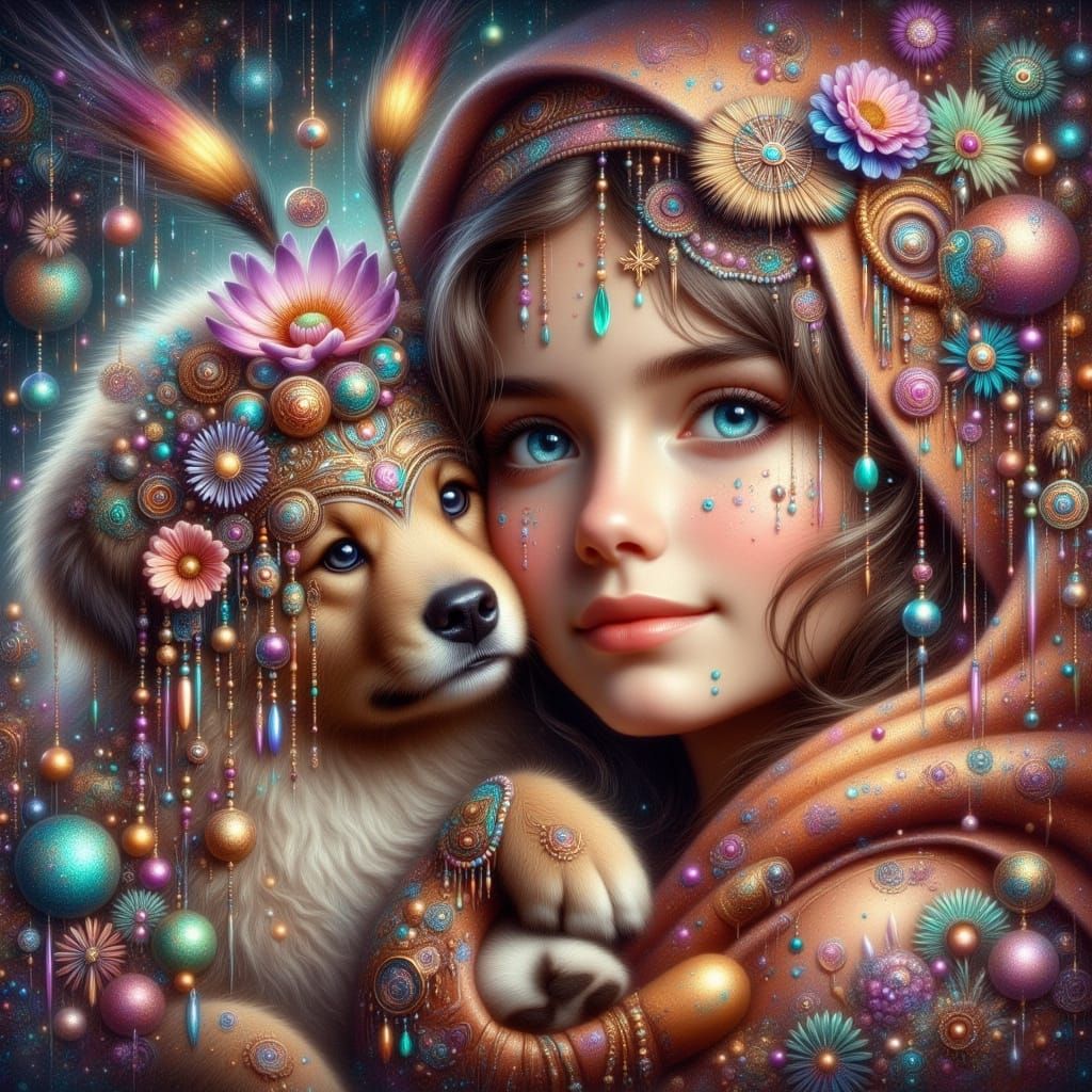 retrato - Enchanting Portrait of a Young Girl and Her Adorab...