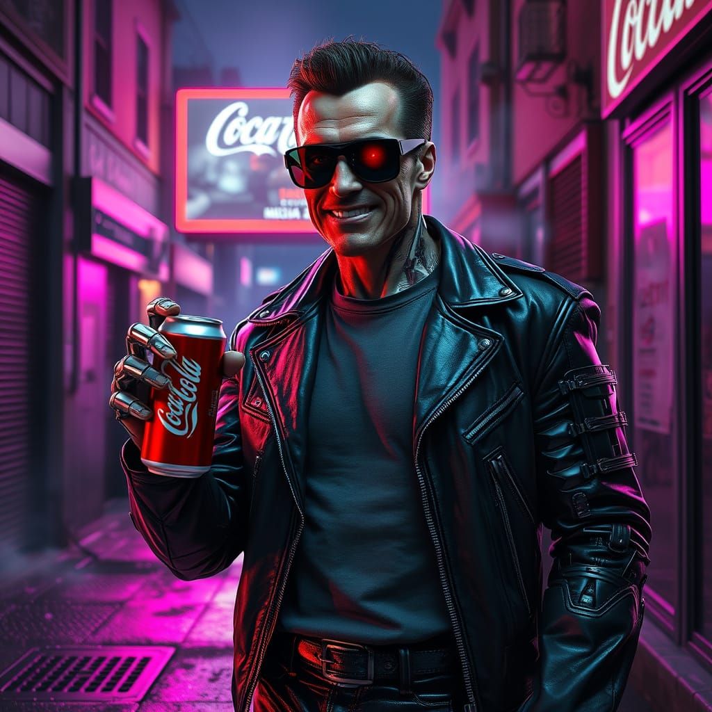 Cyberpunk Terminator Portrait in Casual, Futuristi... - AI Art