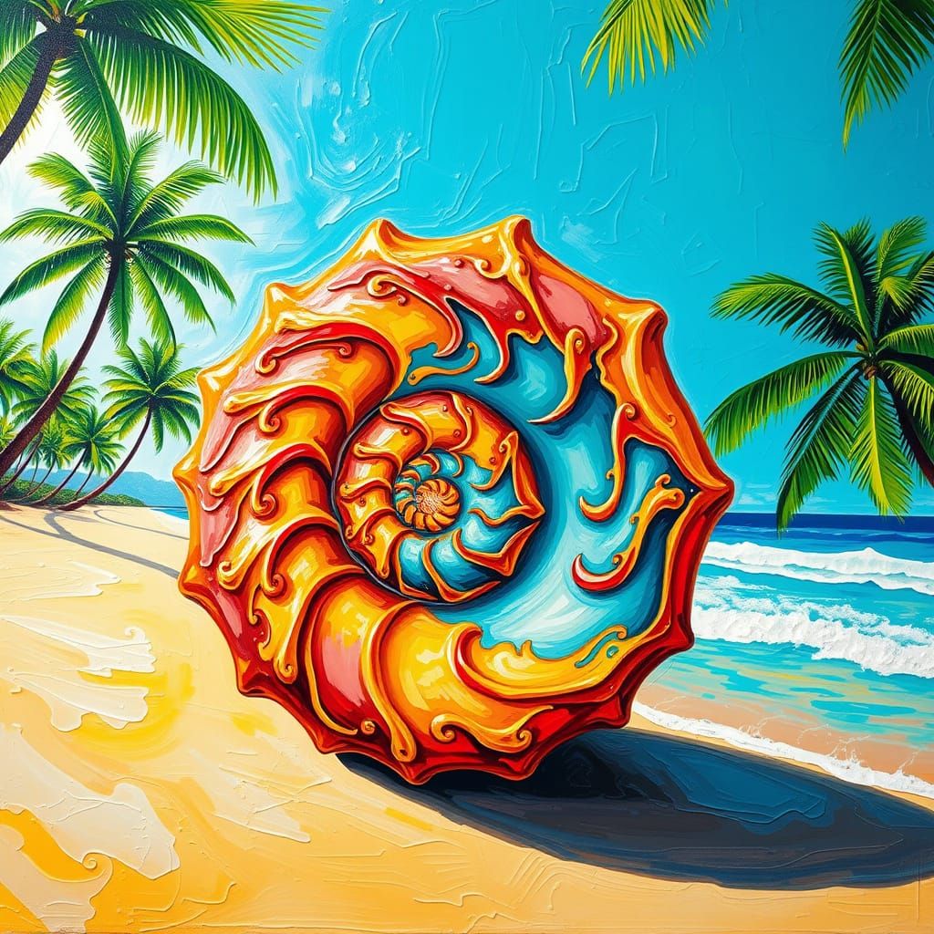 Fractals in Nautilus seashell - Vibrant Fractals Dance in Tr...