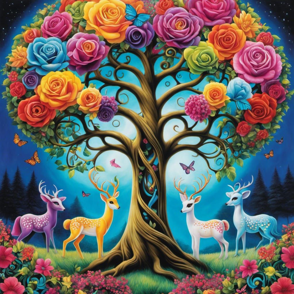 Tree of life By Lisa Frank, Lori Earley and Mab Graves - AI Generated ...