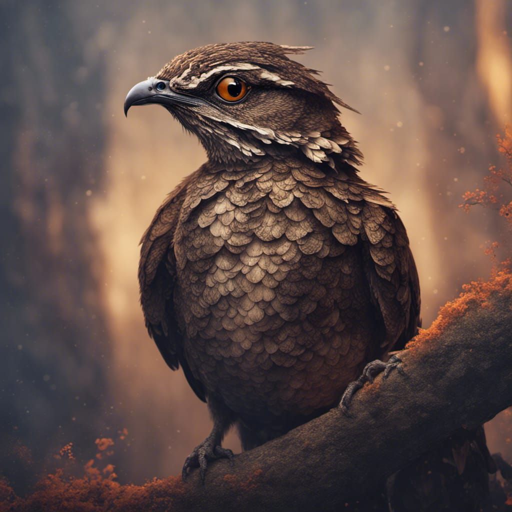 Portrait of a great eared nightjar bird. - AI Generated Artwork ...