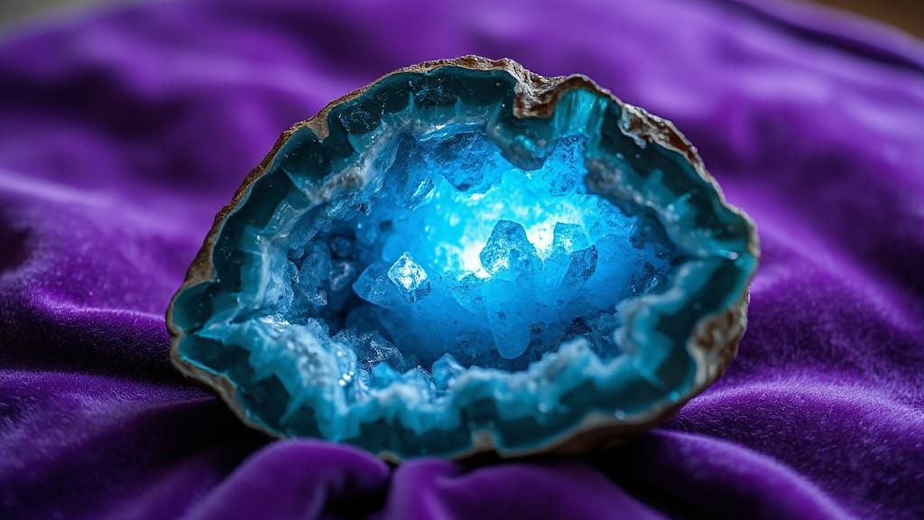 Turquoise Geode - Dazzling Turquoise Geode Crystals in Hyper...
