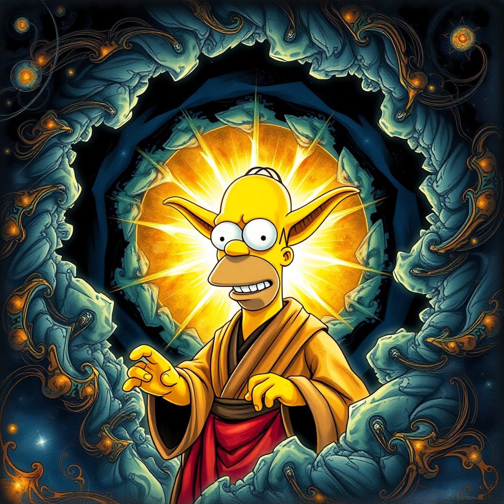 Homer Simpson Yoda Crystallization Show-Up