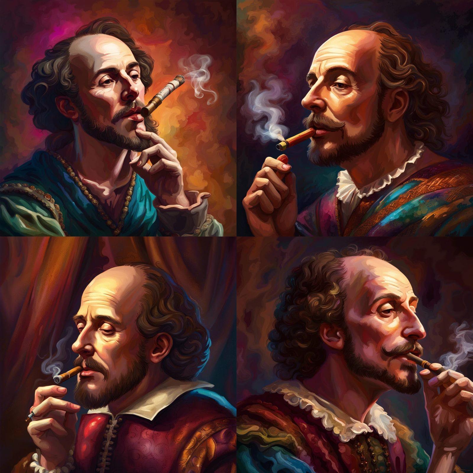 William Shakespeare smoking a cigarette - AI Generated Artwork ...