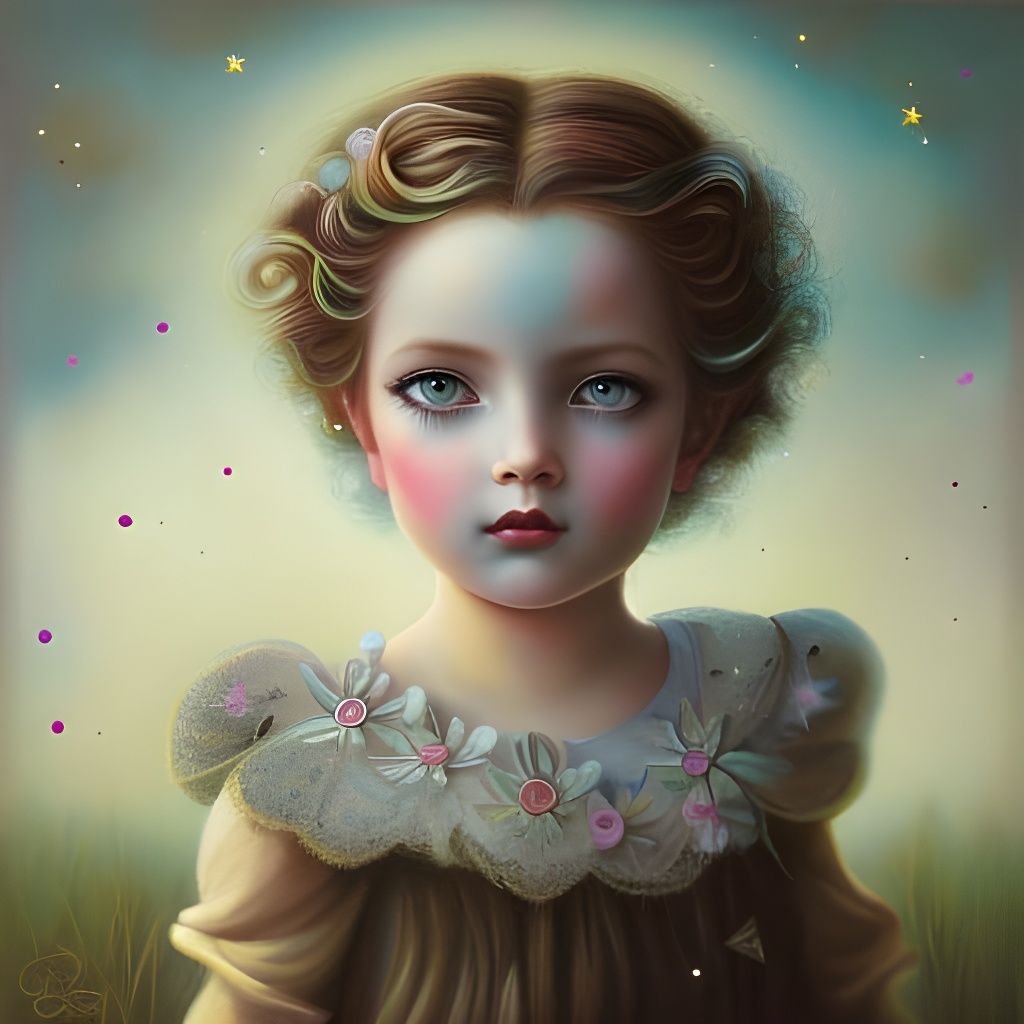 Vintage Girl In A Field 2 Ai Generated Artwork Nightcafe Creator