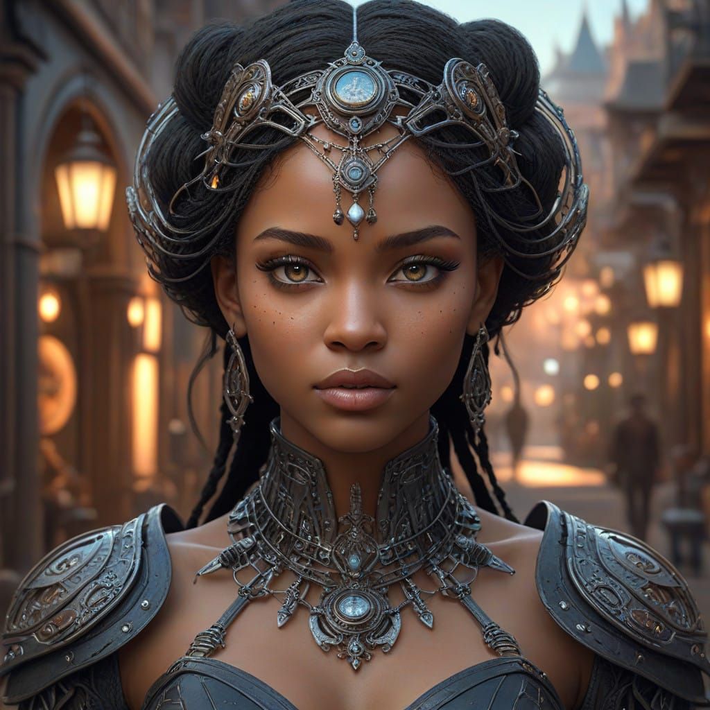 Full-body detailed of a young beautiful black princess, Perfect ...
