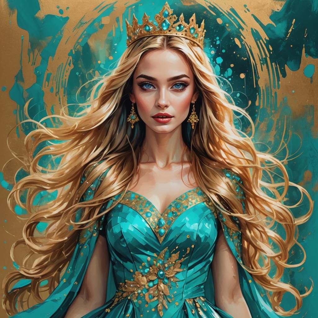 turquoise princess 3 - AI Generated Artwork - NightCafe Creator