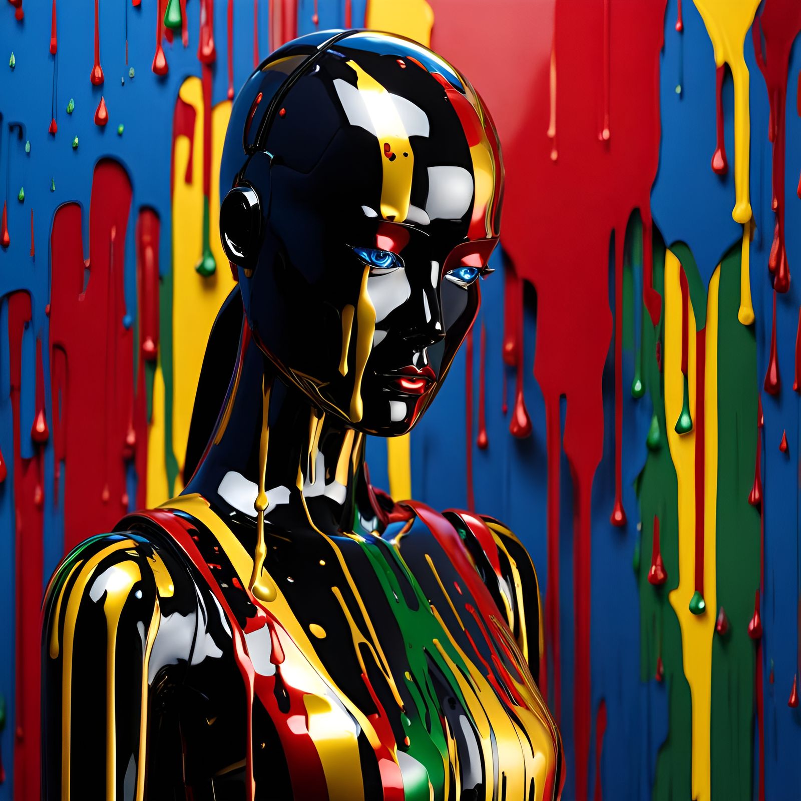 paint drip robot - AI Generated Artwork - NightCafe Creator