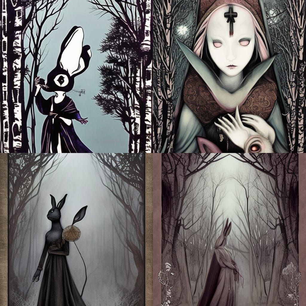 anthro-rabbit-priestess-tends-to-garden-in-moonlit-temple-grounds Yuki ...