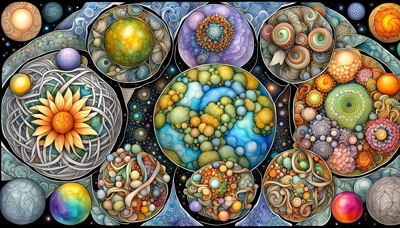 Surreal Cosmic Vortex in Vibrant, Fractured 5D Aes... - AI Art