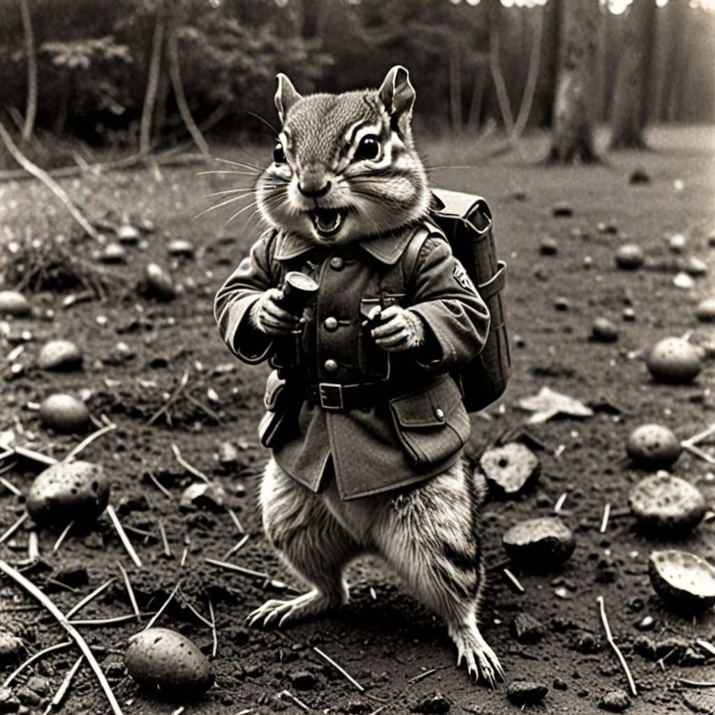 Casualties of War - Chipmunk Soldier Tosses Hand Grenade in ...
