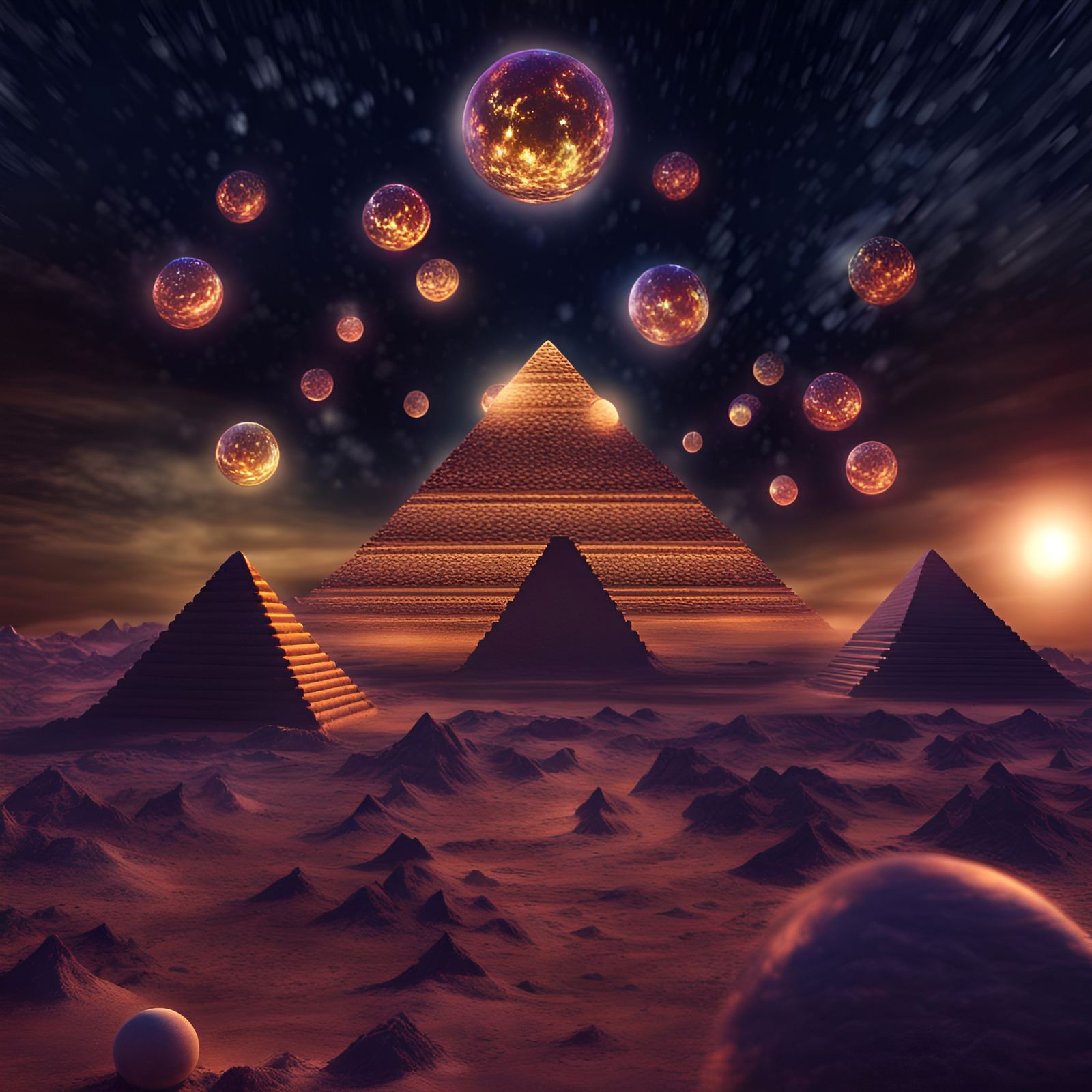 Alien Pyramids - AI Generated Artwork - NightCafe Creator