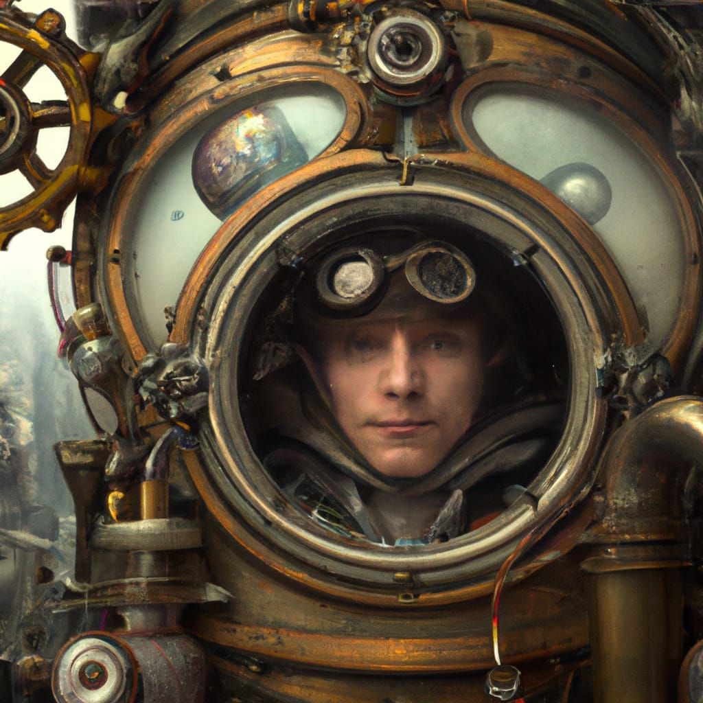 Steampunk diving suit - AI Generated Artwork - NightCafe Creator