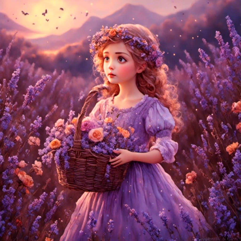 in a lavender field - AI Generated Artwork - NightCafe Creator