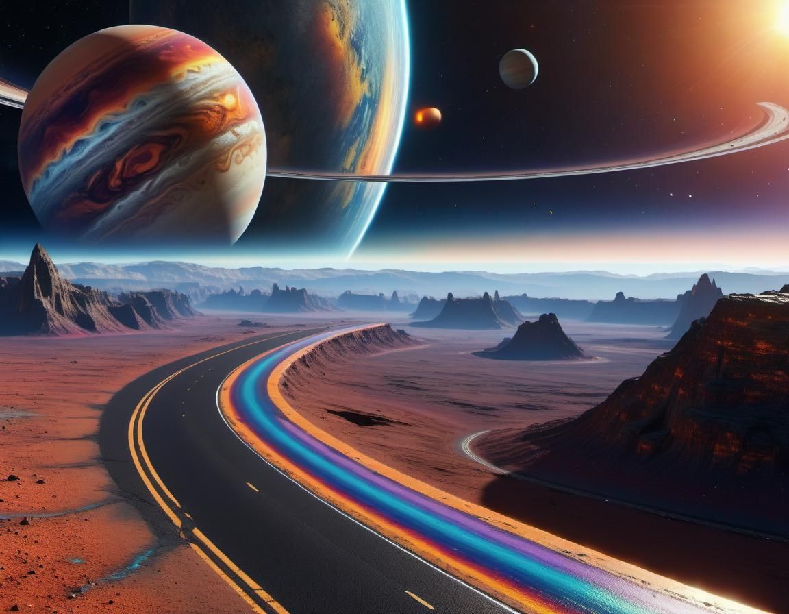 Mojave Interstellar Highway - AI Generated Artwork - NightCafe Creator