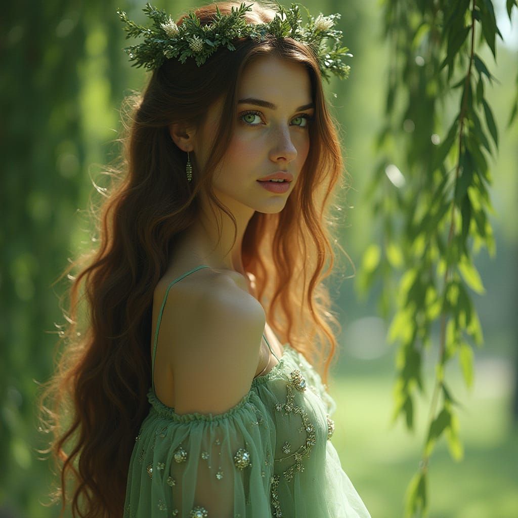 Her name is Willow. - Ethereal Willow Tree Goddess in Soft F...