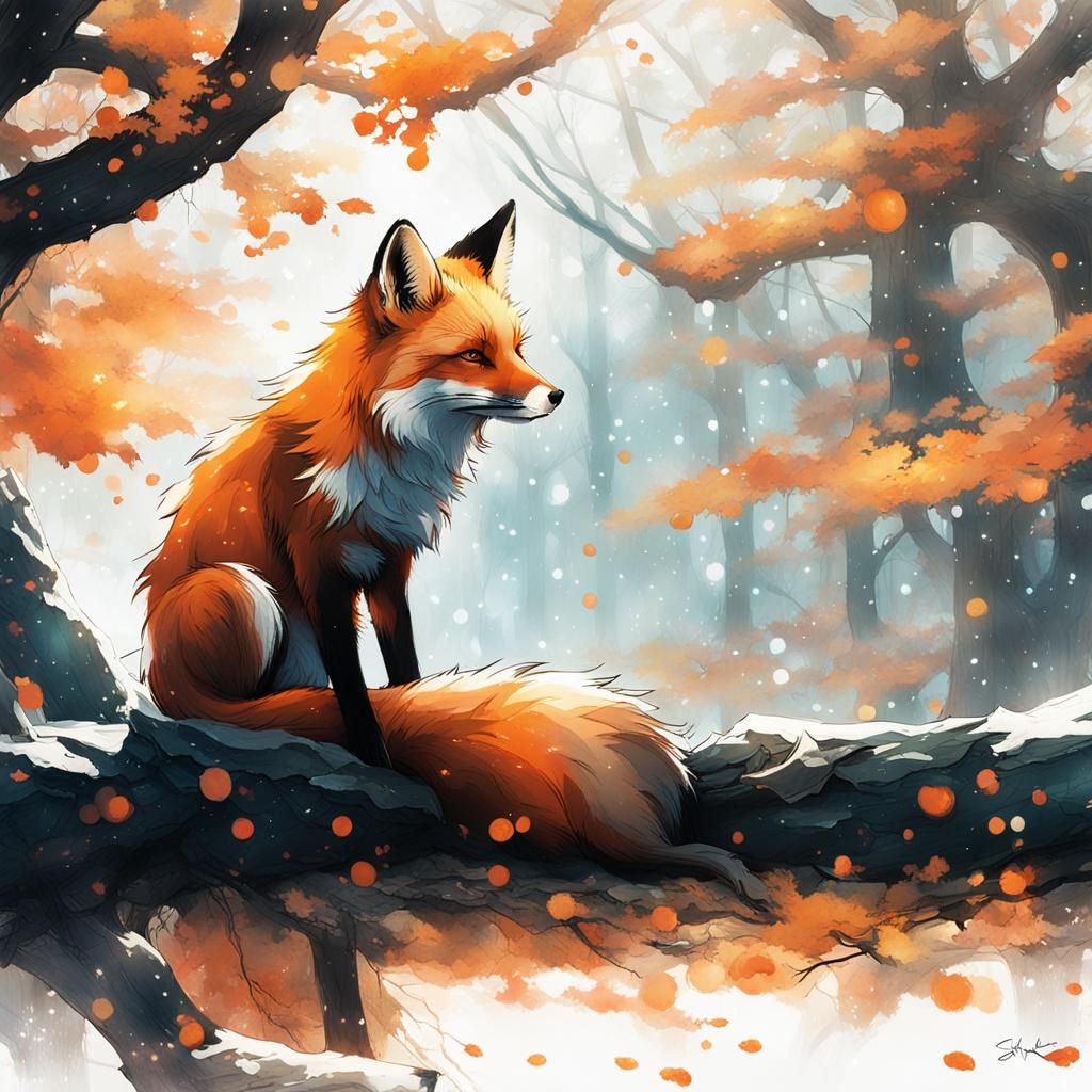 Autumnal fox - AI Generated Artwork - NightCafe Creator