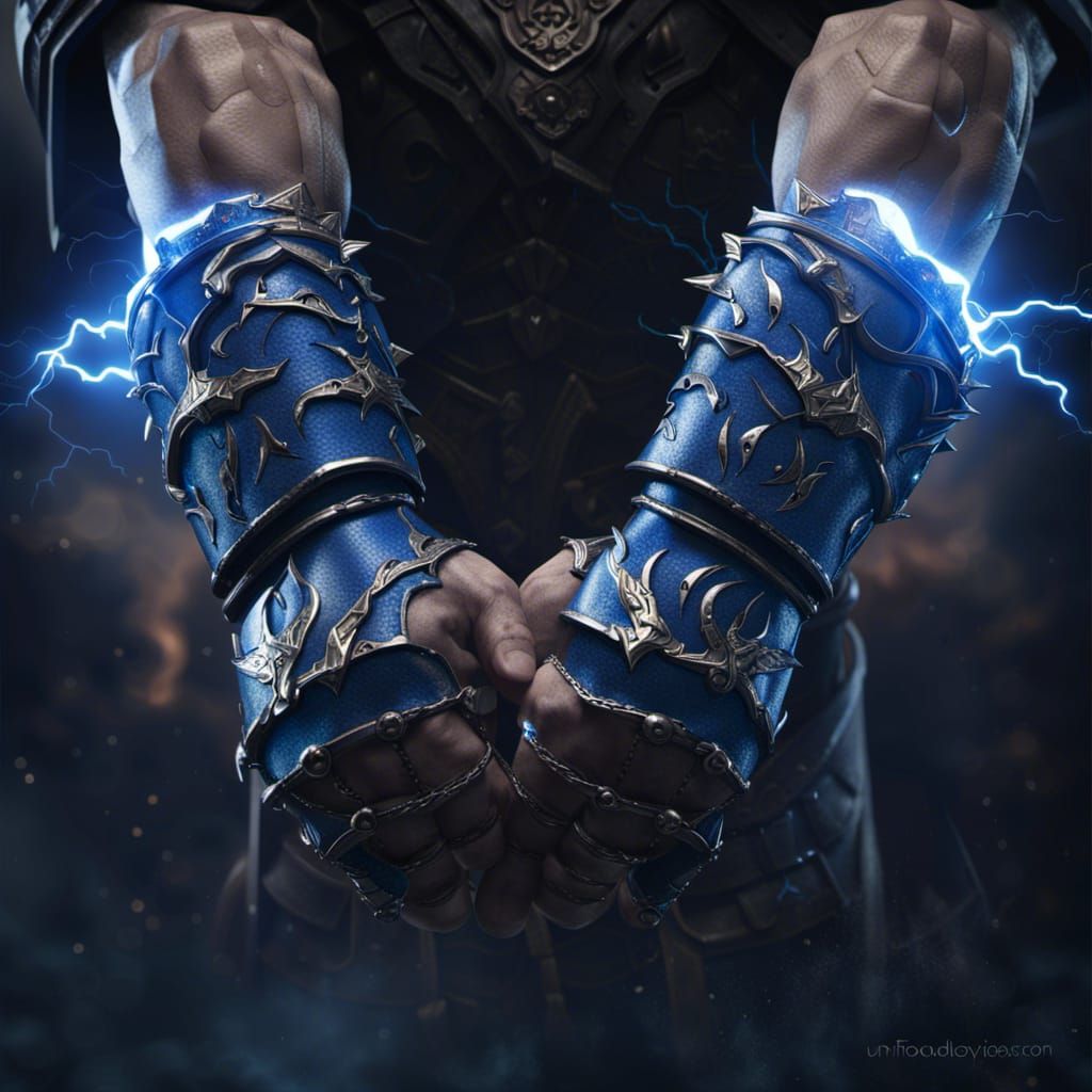 Thunderstrike Gauntlets - AI Generated Artwork - NightCafe Creator