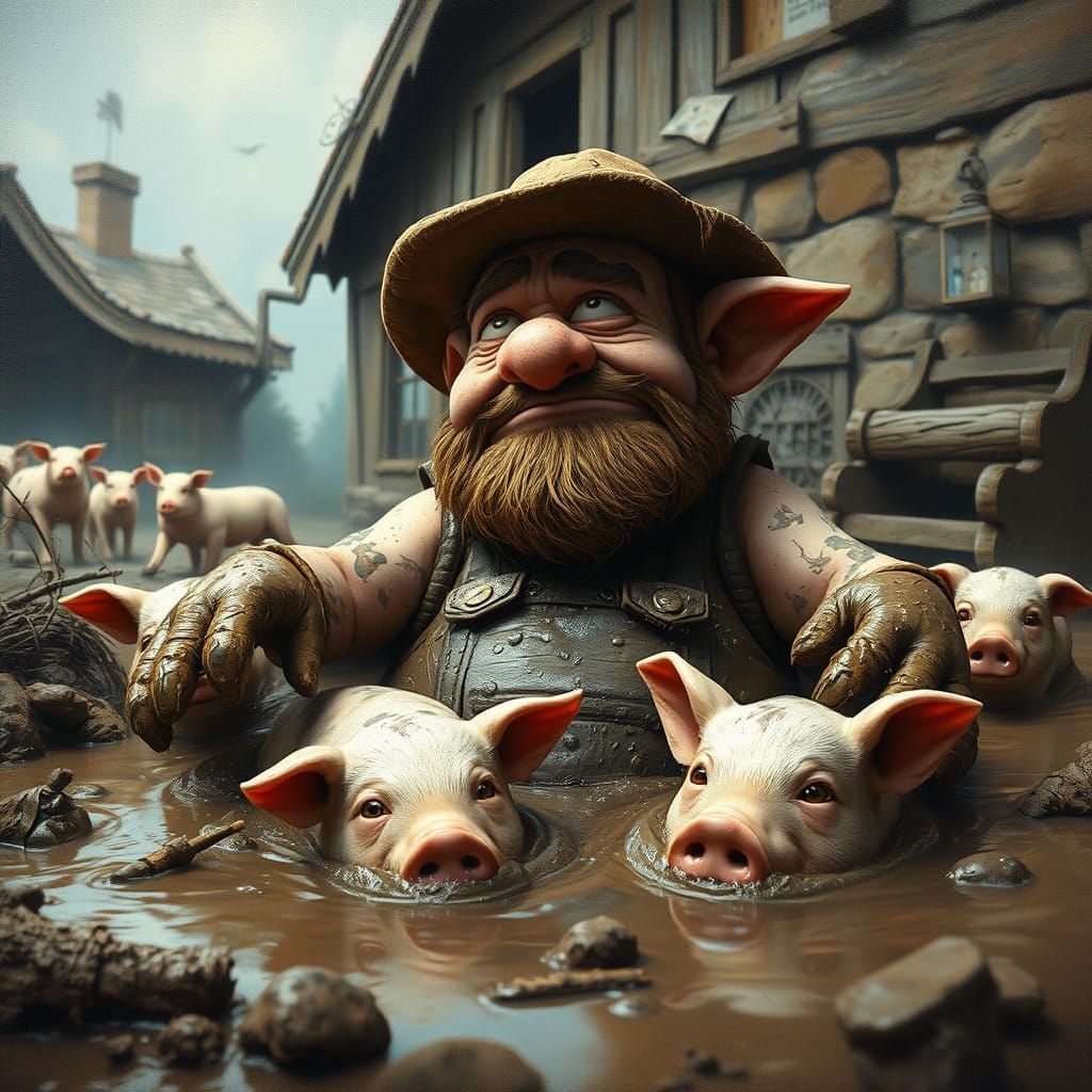 Dirty Jobs ( Is it bathing day again for the little pigs? )