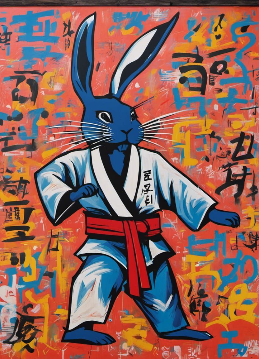 Rabbit as Tae Kwon Do fighter - AI Generated Artwork - NightCafe Creator